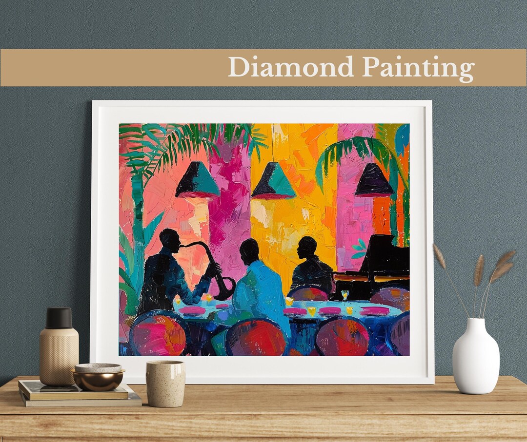 Jazz Club Rhythms Diamond Painting Kit, Matisse Style, DIY Rhinestone ...