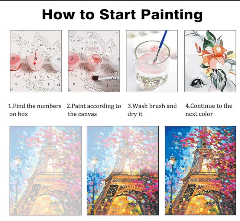 Paint by Numbers Kit for Adults, Coastal Serenity Paint by Numbers Kit ...