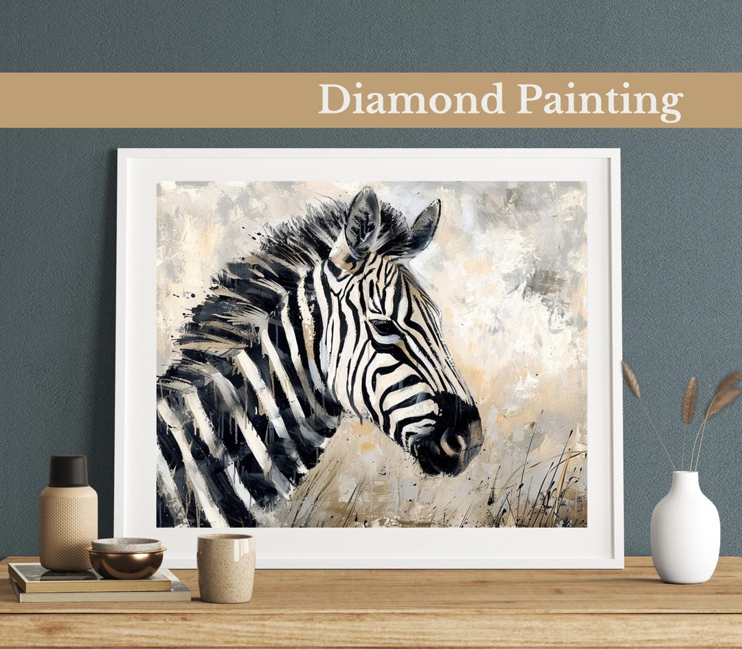 Zebra Majesty Diamond Painting Kit, Gem Art Kits for Adults and Kids ...