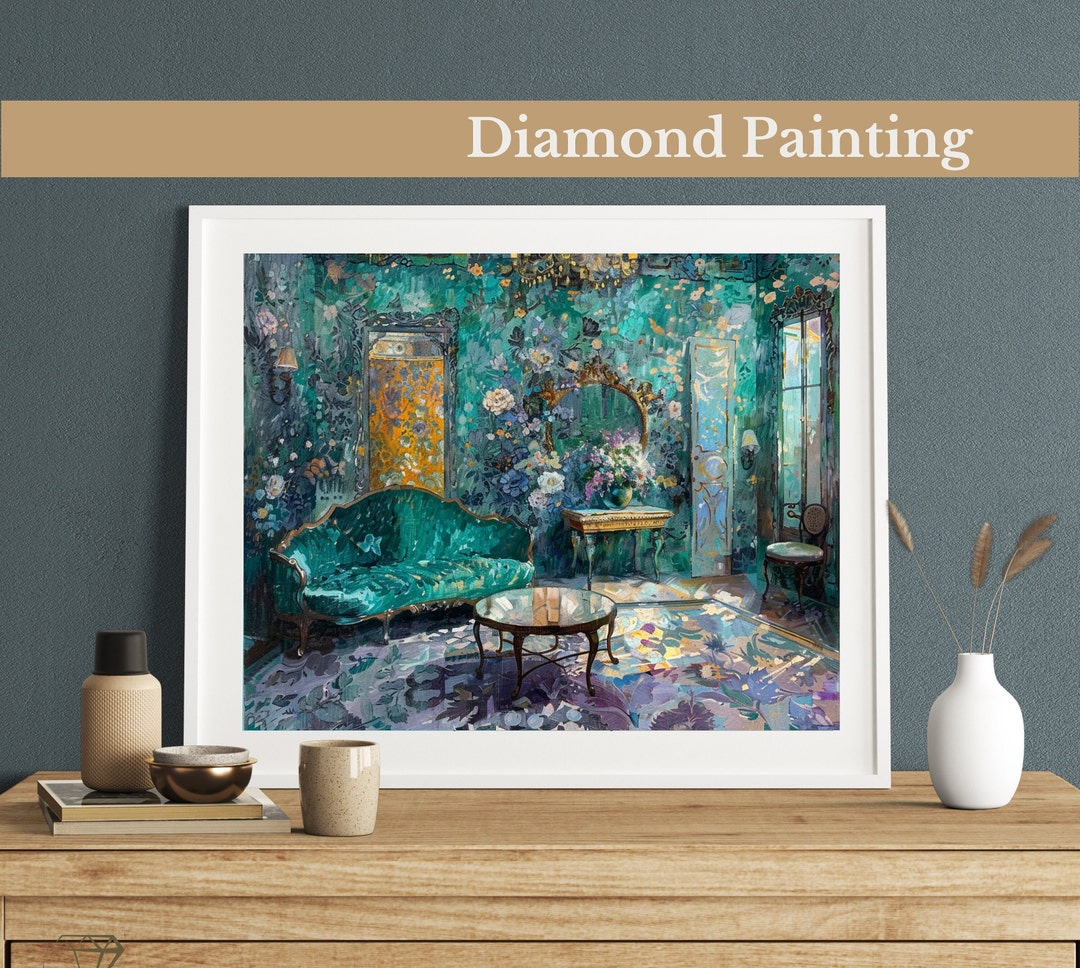 Enchanted Emerald Parlor Diamond Painting Kit, Impressionist Style, DIY ...