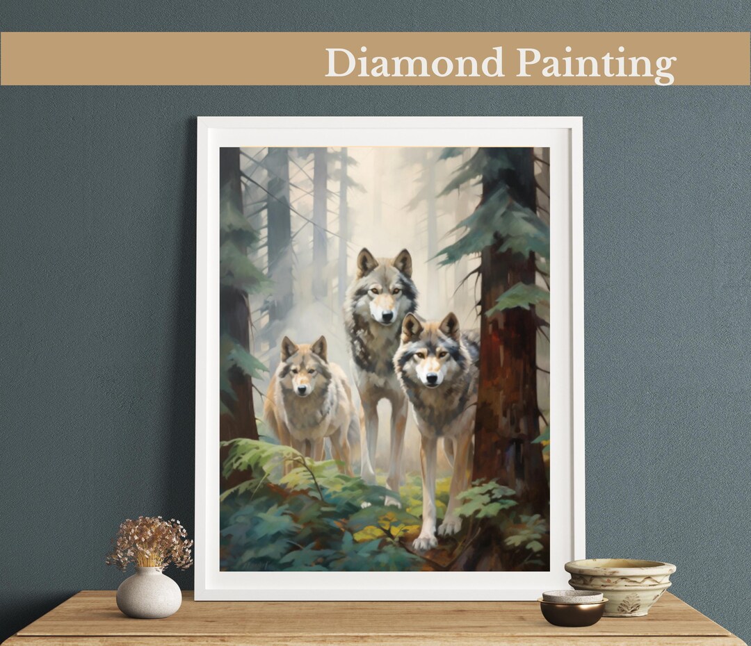 Wolf Diamond Painting Kit, Gem Art Kits for Adults and Kids, Diy ...