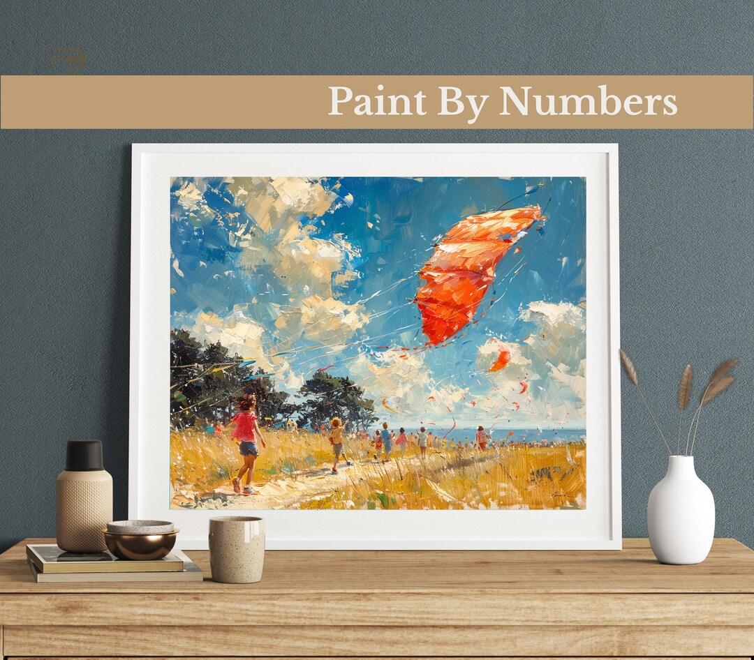 Paint by Numbers Kit for Adults, Kite Festival Paint by Numbers Kit ...