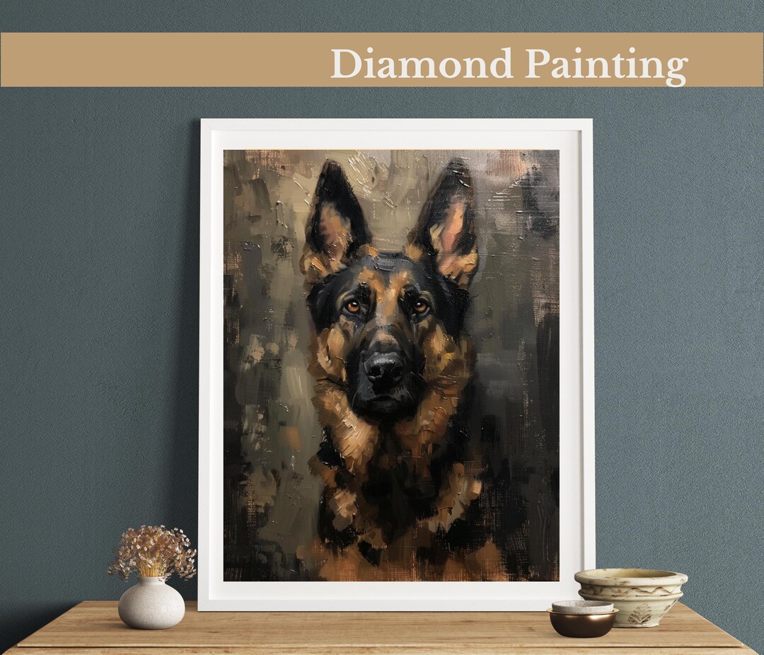 Noble German Shepherd Diamond Painting Kit: DIY Gem Art, Home Decor - Etsy