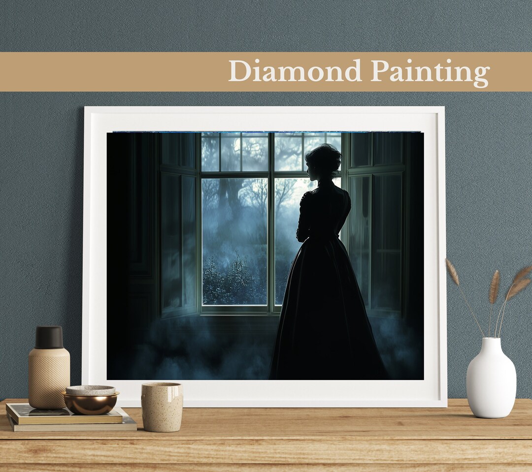 Lady by Moonlit Window Diamond Painting Kit: Dark Academia Home Decor ...