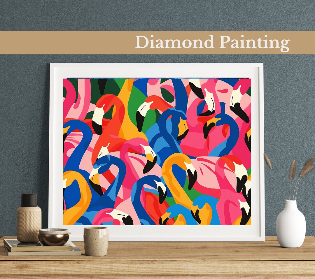 Flamboyant Flamingos Diamond Painting Kit, Matisse Style, Gem Art for ...