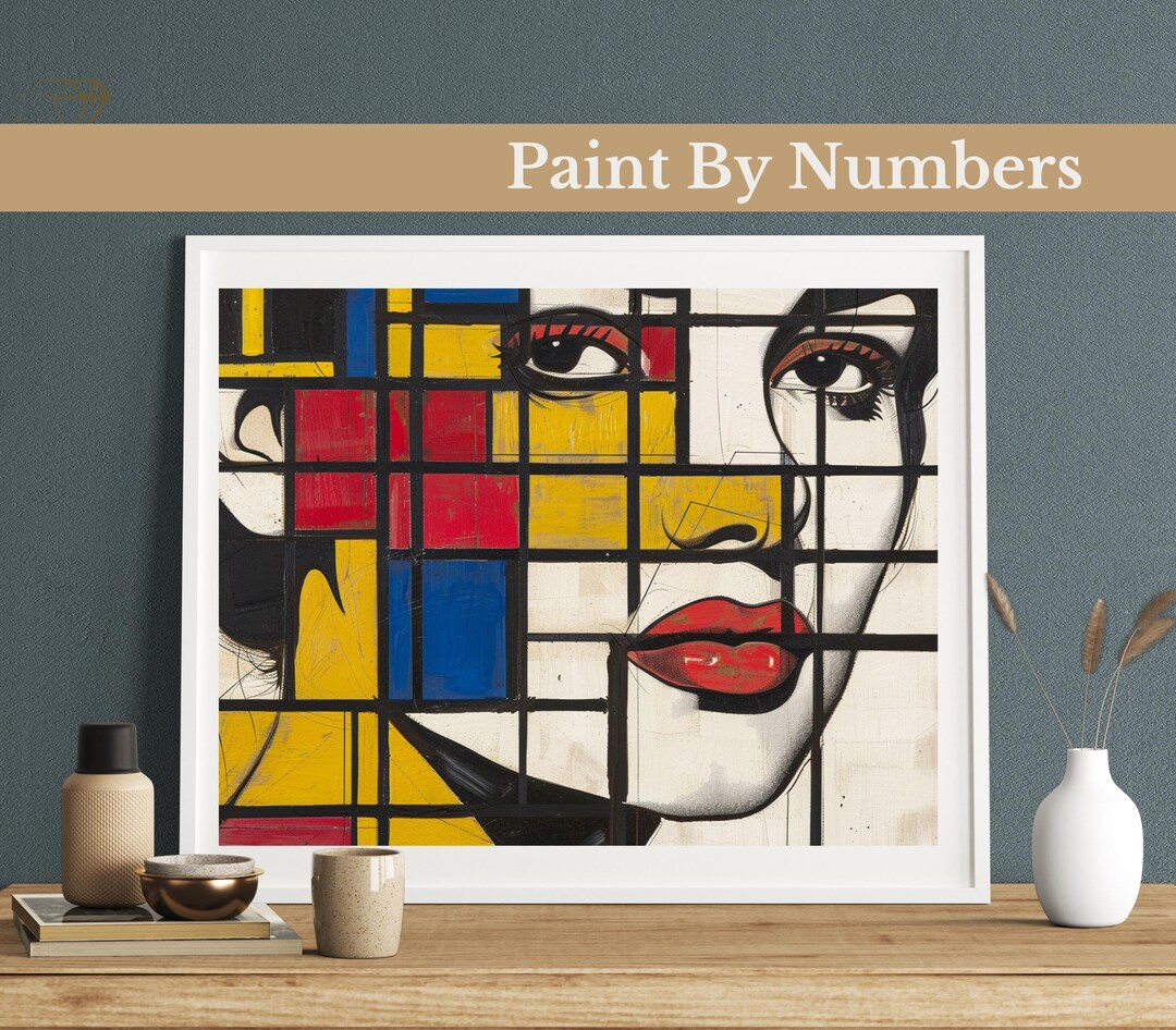 Paint by Numbers Kit: Geometric Portrait, Abstract Geometric Art, DIY ...