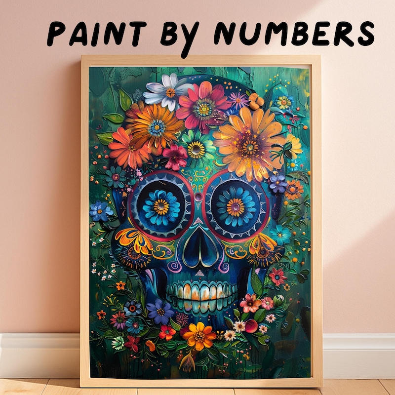 Painted Skull - Etsy
