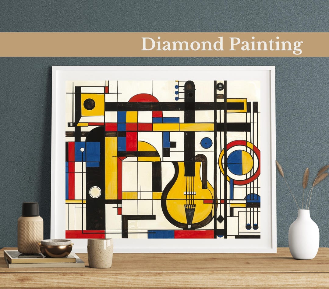 Diamond Painting: Geometric Harmony, Abstract Art, Cubist Style, DIY ...