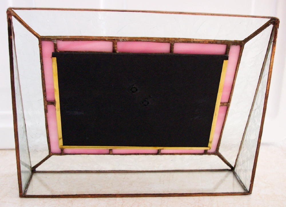 Stained Glass Landscape Picture Frame, Pink Border - Etsy