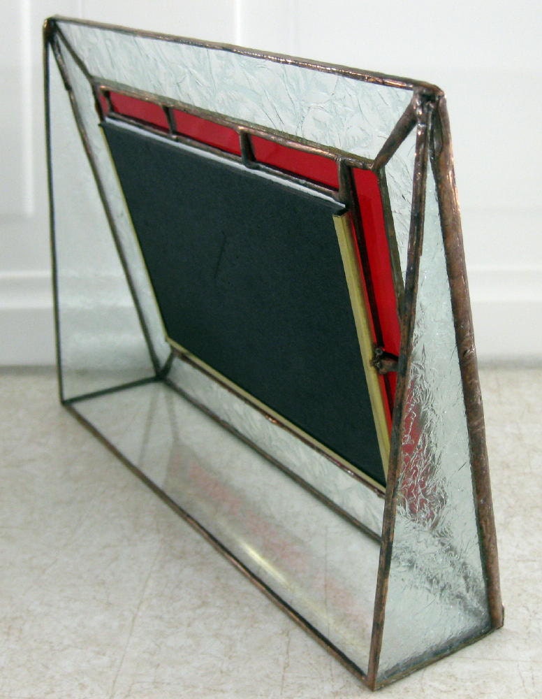 Stained Glass Landscape Picture Frame, Red Border - Etsy