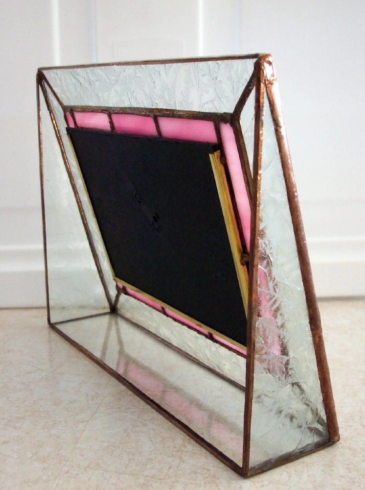 Stained Glass Landscape Picture Frame, Pink Border - Etsy