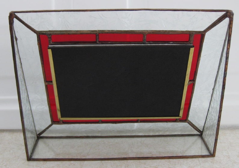 Stained Glass Landscape Picture Frame, Red Border - Etsy