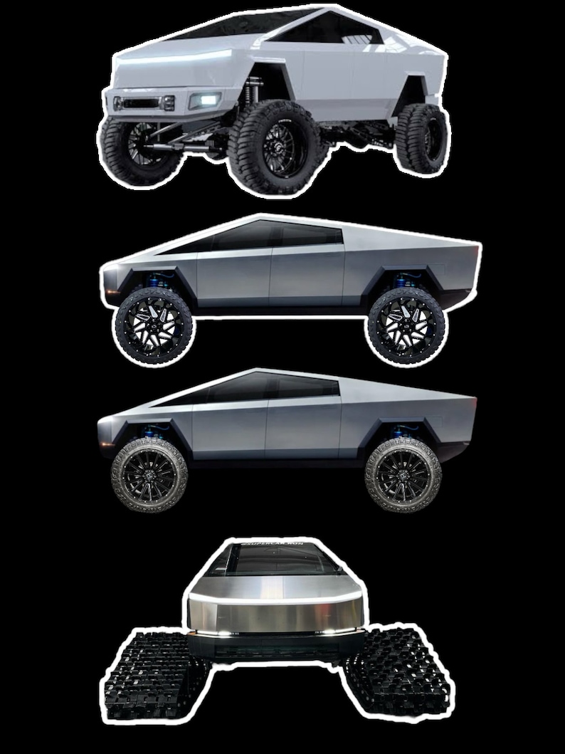 Tesla Cybertruck Vinyl Sticker Bundle Set of 3: Waterproof Decal ...