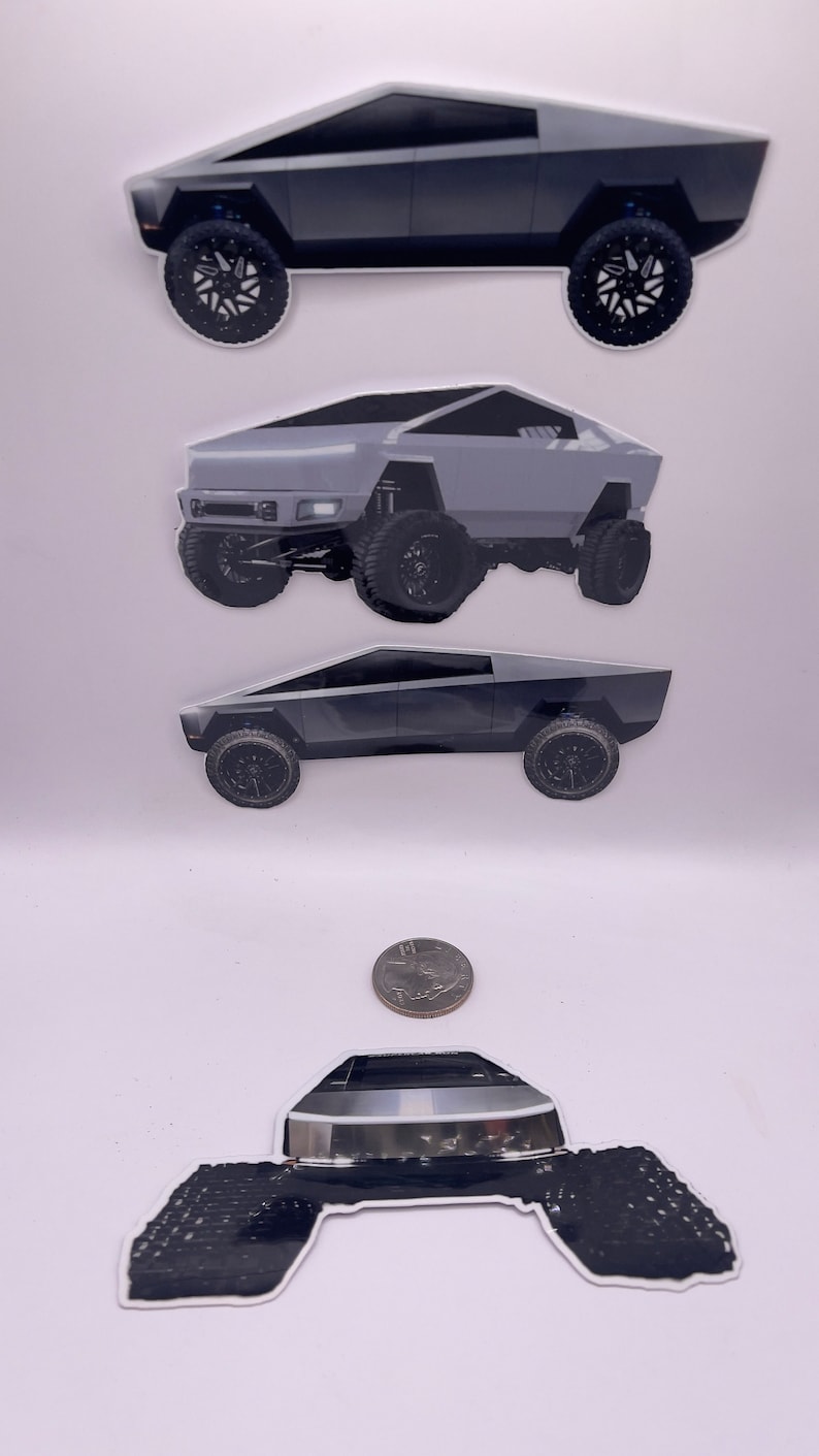 Tesla Cybertruck Vinyl Sticker Bundle Set of 3: Waterproof Decal ...