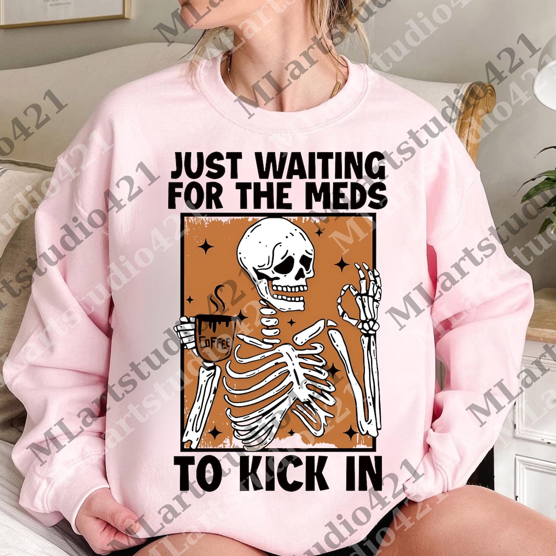 Chronic Illness Digital File Skeleton Hands Waiting for My Meds to Kick ...