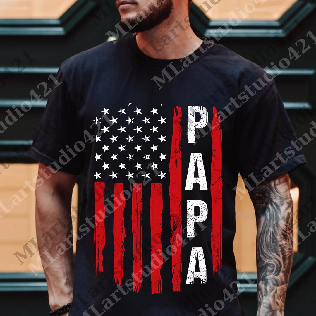 Papa With Distressed American Flag Graphic Png, Patriotic Png, USA Flag ...