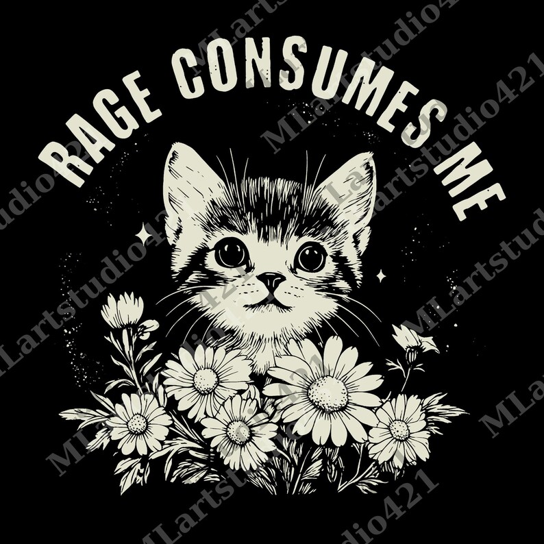 Rage Consumes Me Png, Cute Cat Meme Digital, Cute Png, Trendy Png ...