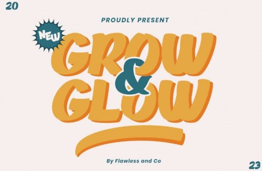 Grow and Glow Font, Modern Font, Handwritten Font, Personal Display ...