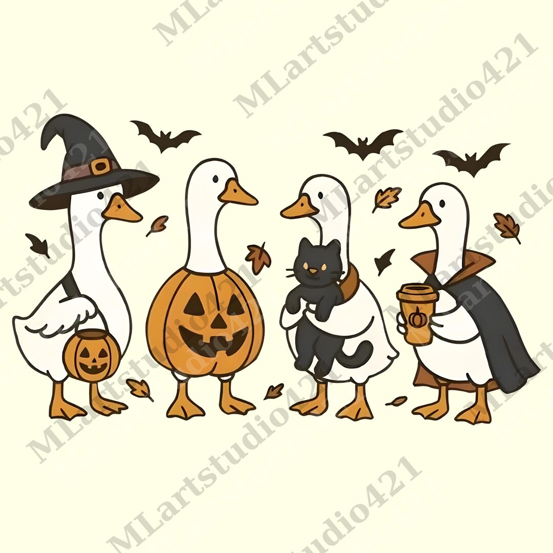 Halloween Goose Png, Halloween Goose Png, Silly Goose Digital, Spooky ...