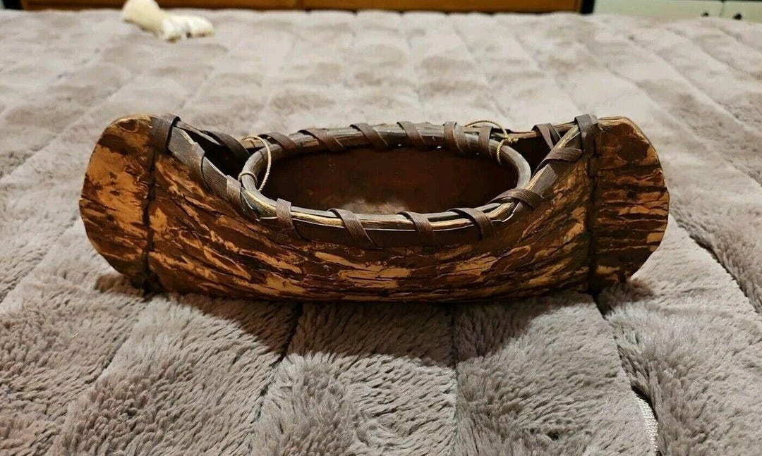 Vintage Tree Bark Canoe Boat Decoration 12" - Etsy