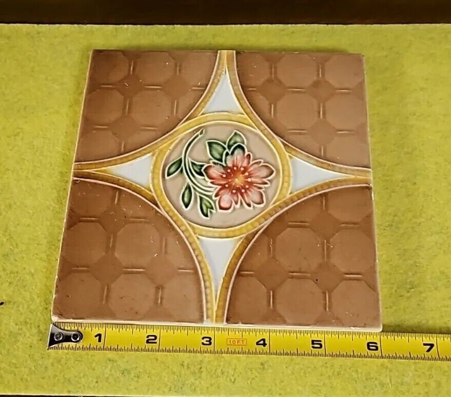 Vtg Rare Art Nouveau Majolica Made in Belgium Tile Belga Alantique - Etsy