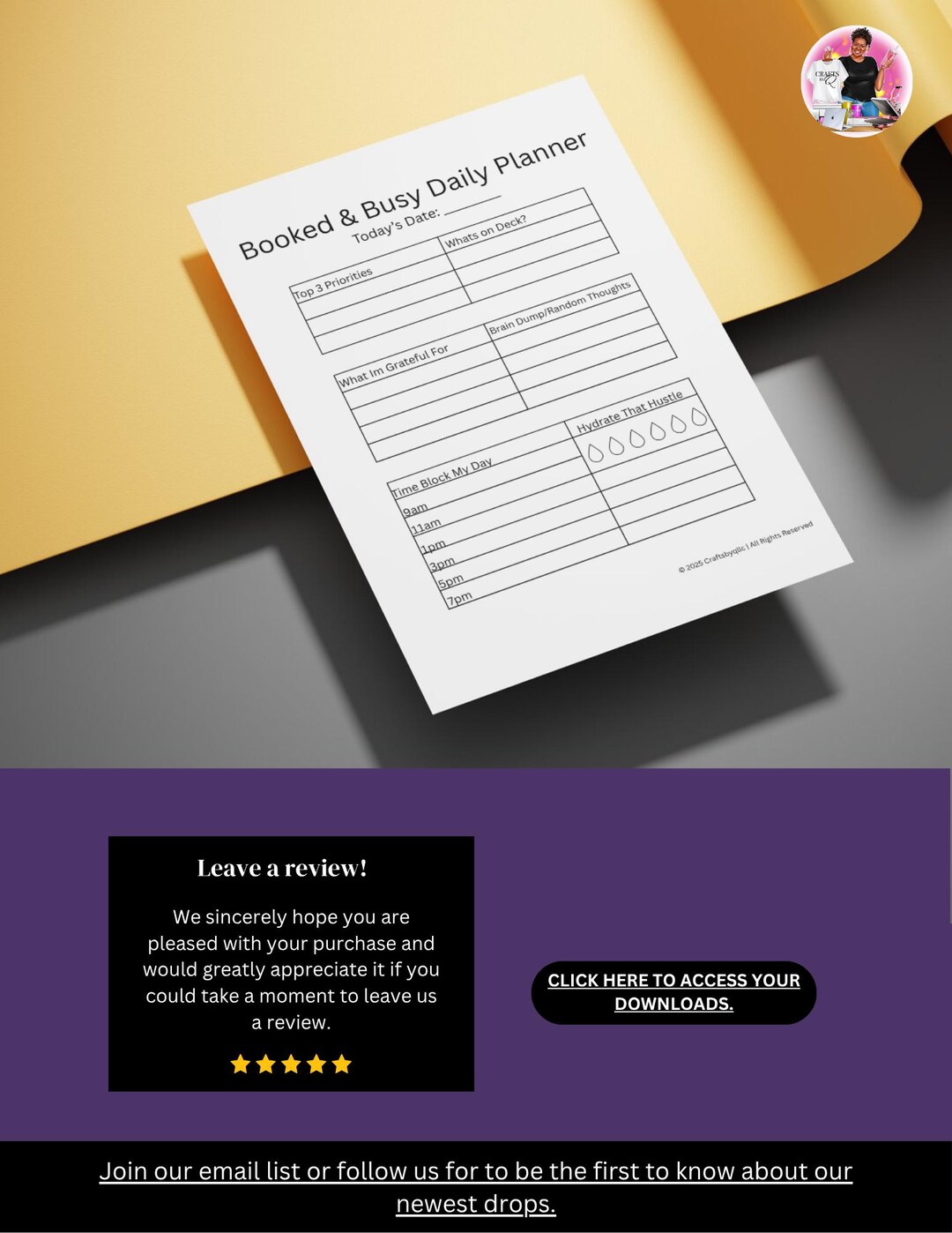 Trendy Booked & Busy Daily Planner: Printable To-do List With Water ...