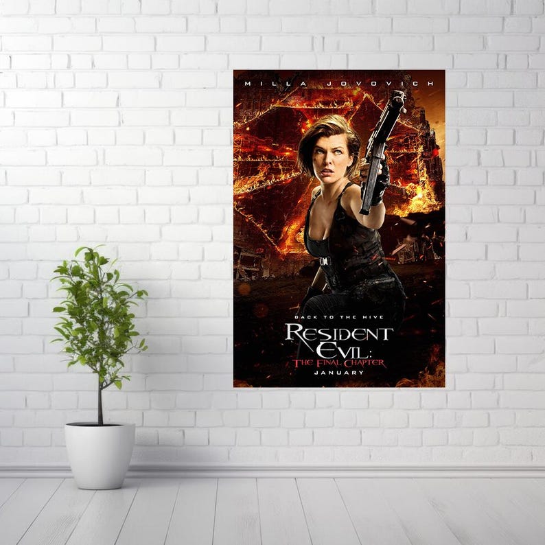 Resident Evil Movie Poster, Canvas Poster Printing, Classic Film Poster ...