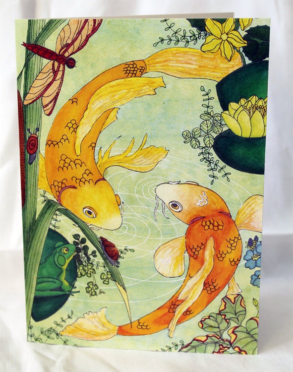 Koi Greeting Card - Etsy