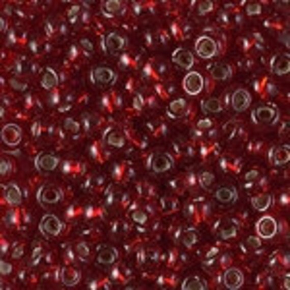15/0 Silver Lined Ruby Miyuki Seed Bead #11 250 Gm Beads Craft Supplies ...