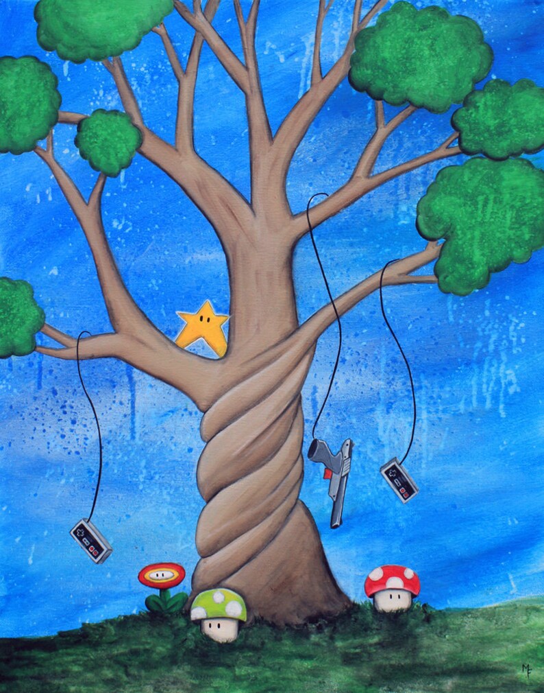 The Tree of Extra Life 8x10 Art Print Nintendo Tree With - Etsy