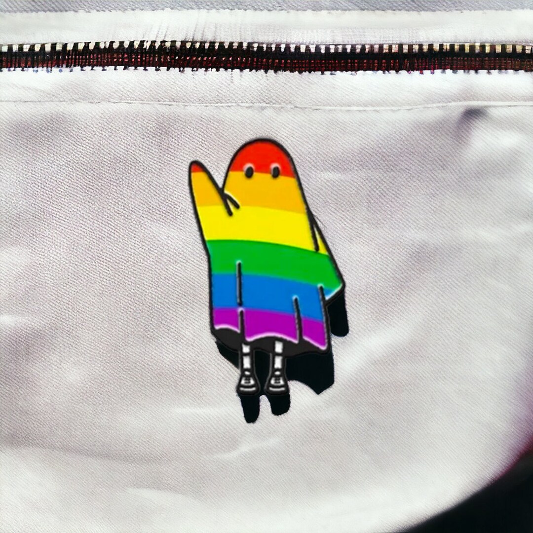 Ghost Style Pride Brooch, Pride Pin, Gay Pride Badge, LGBT Brooch ...