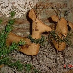 Primitive Reindeer E-pattern - Etsy