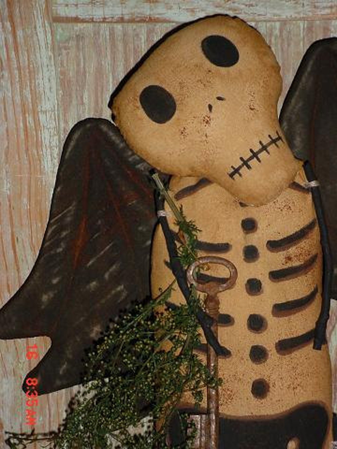 Primitive Winged Skeleton Day of the Dead Doll PATTERN E-pattern - Etsy