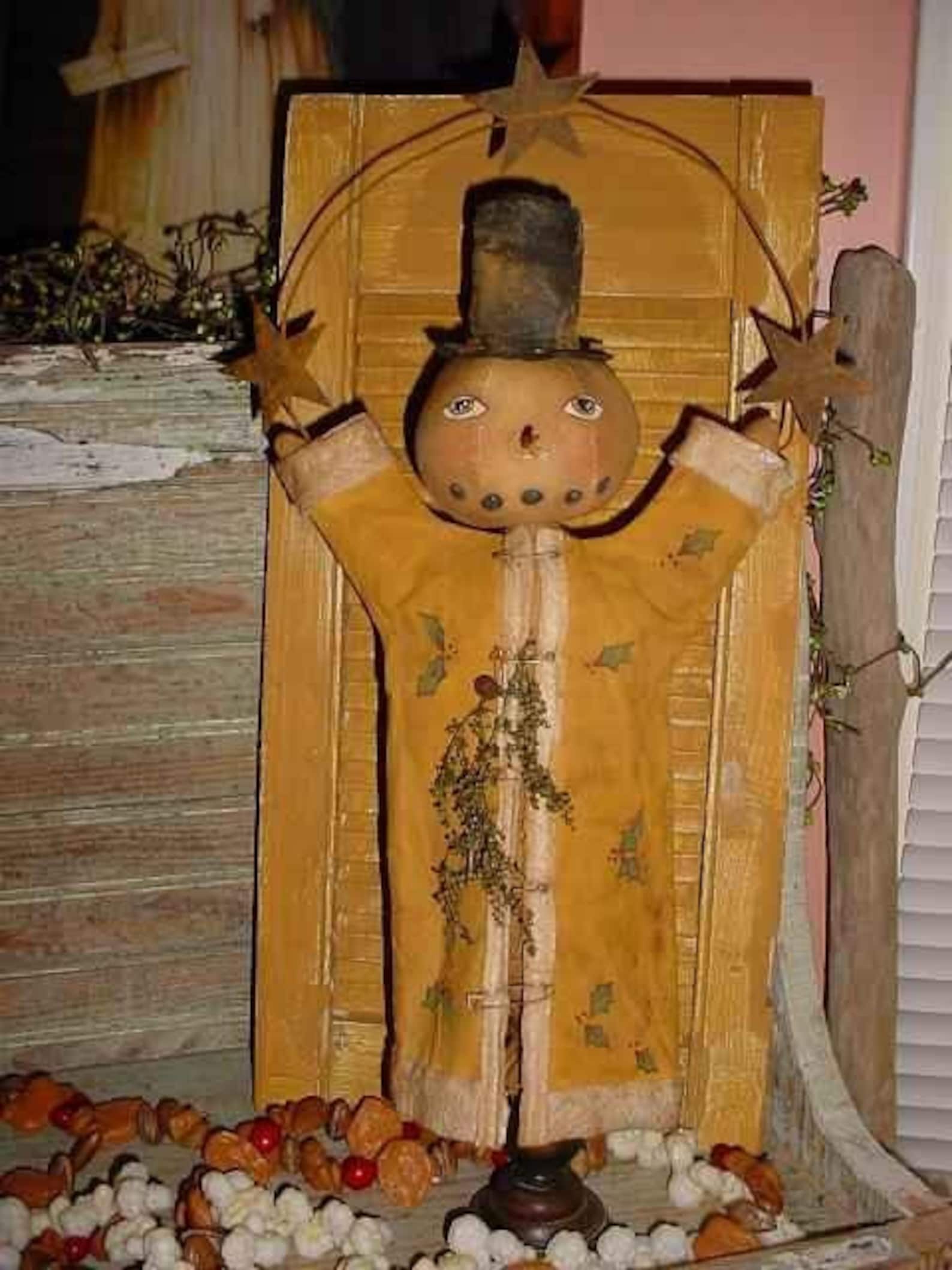 Primitive Reaching for the Stars Snowman Doll Pattern - Etsy