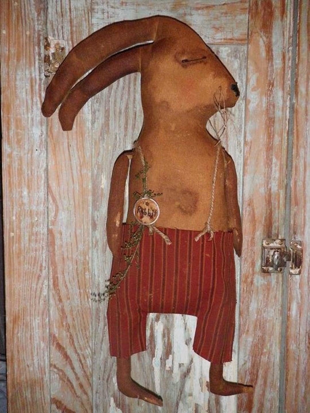 PATTERN Primitive BOY Bunny Rabbit Door Doll Spring Prim Folk Art - Etsy