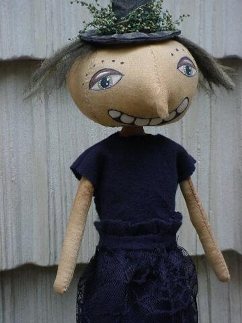 Primitive Grinning Witch DOLL PATTERN E-pattern Prim Halloween - Etsy