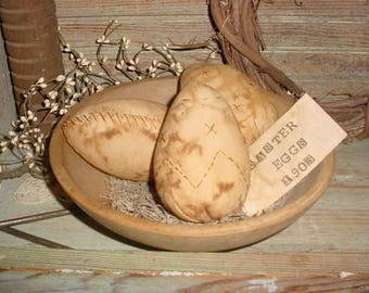 Primitive Folk Art Rabbit & Eggs Tucks Bowl Filler Ornies Digital E ...