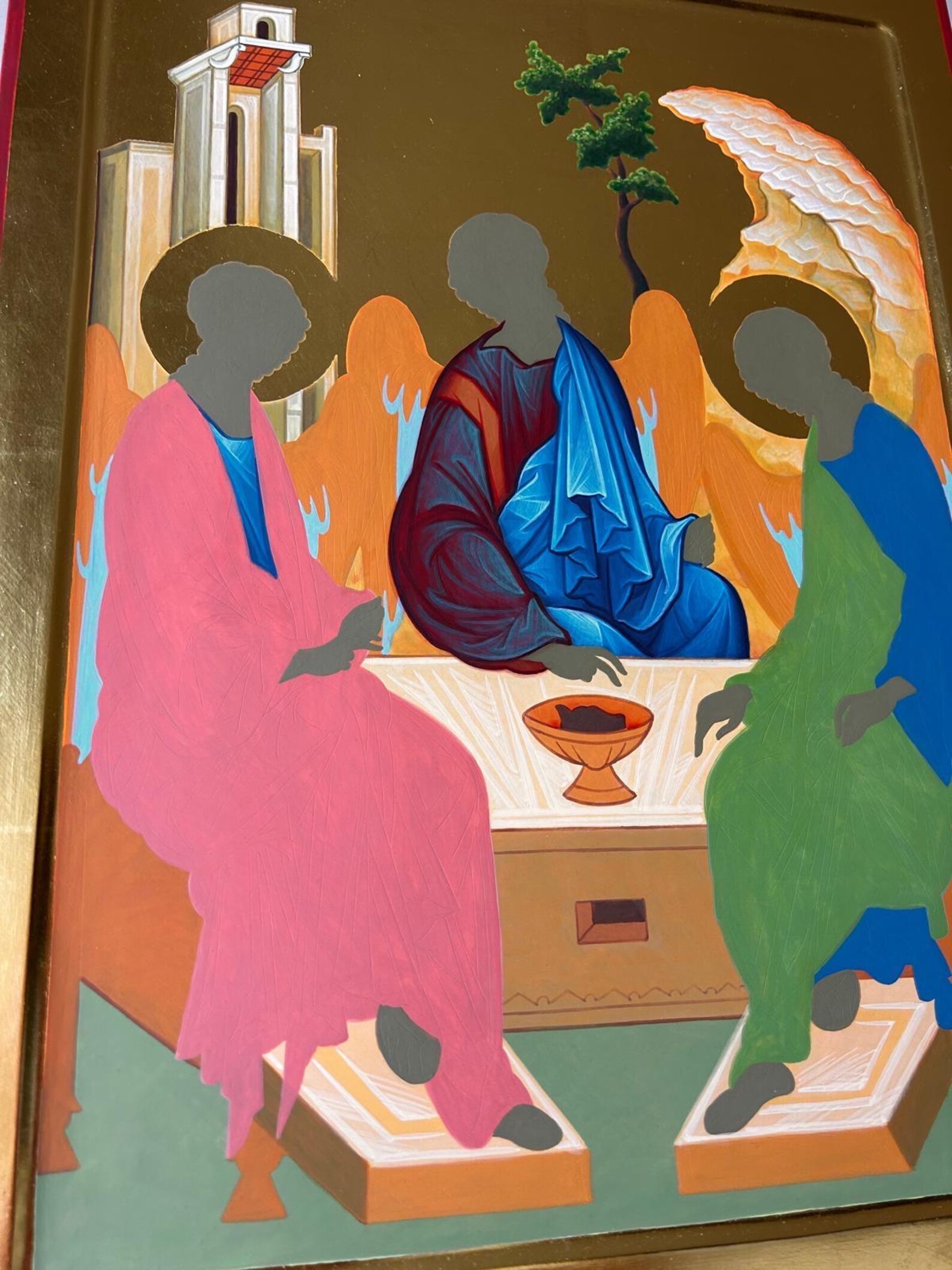 Hand Painted Holy Trinity Orthodox Icon: 24K Gold Leaf - Etsy