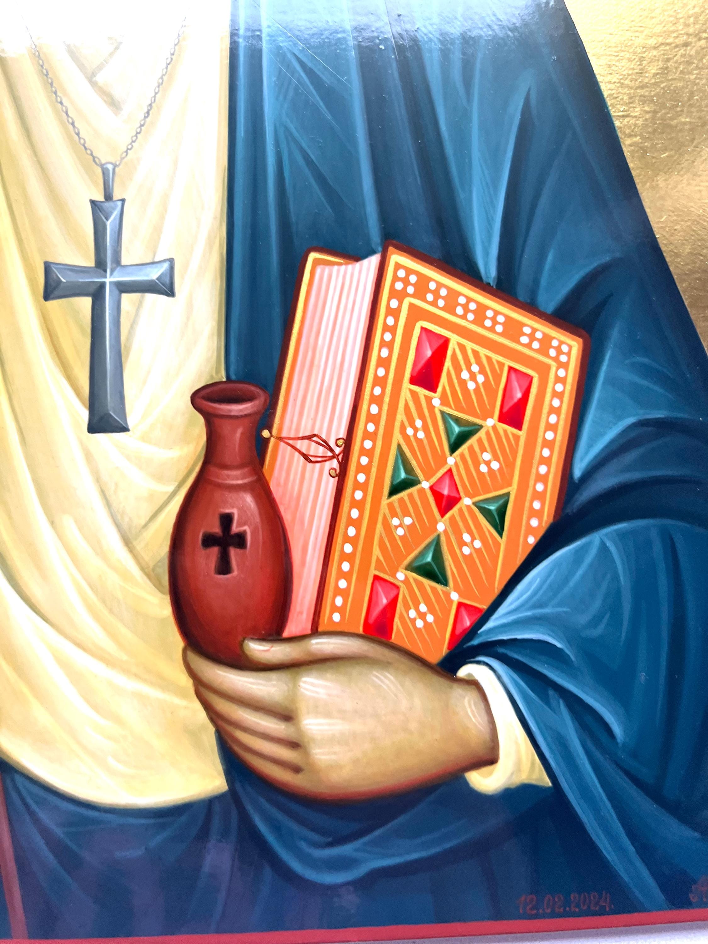 Saint Walburga Orthodox & Catholic Prayer Icon - Large Handmade ...