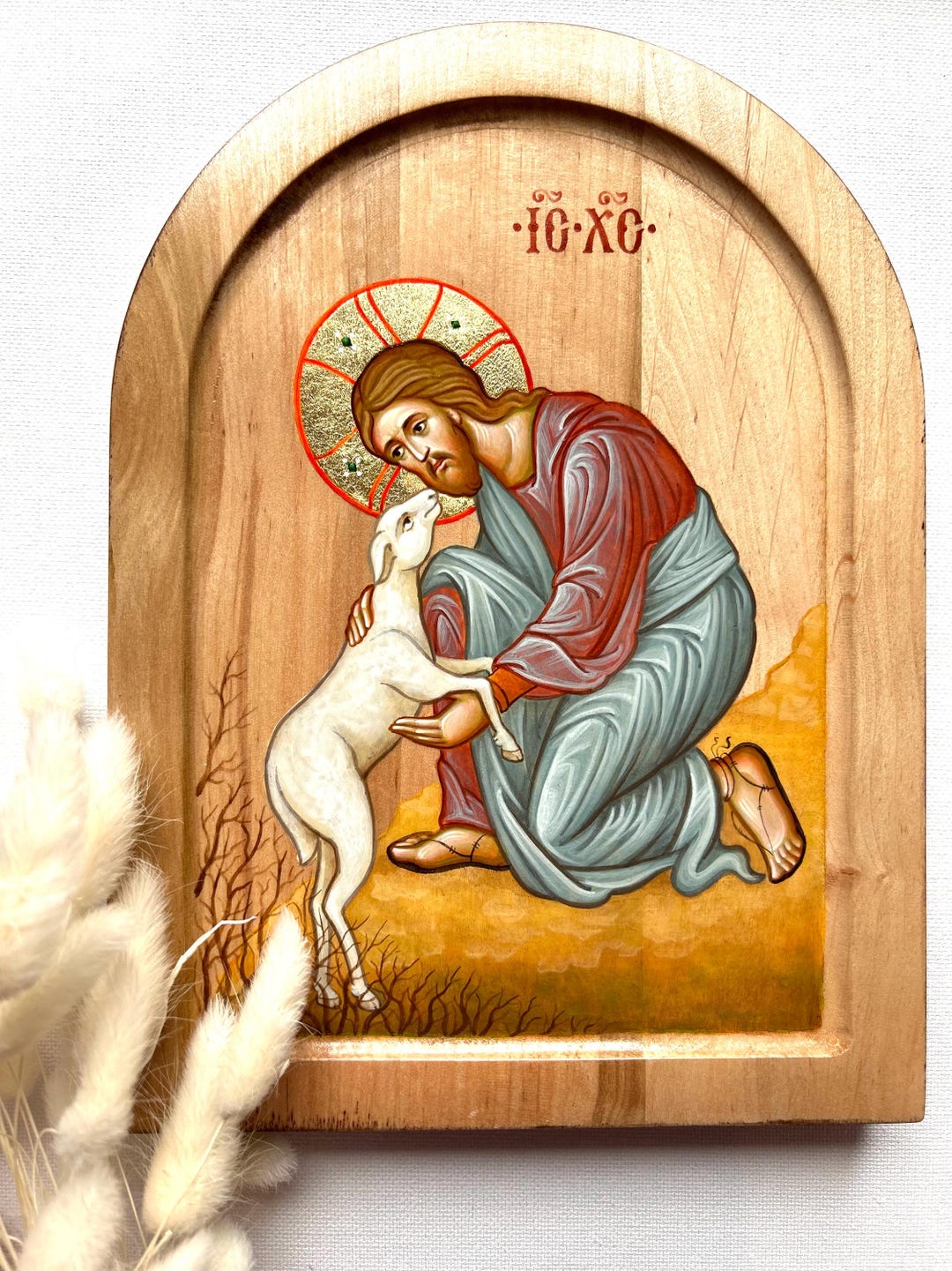 Ukrainian Orthodox Icon: Jesus Christ the Good Shepherd - Easter Gift ...