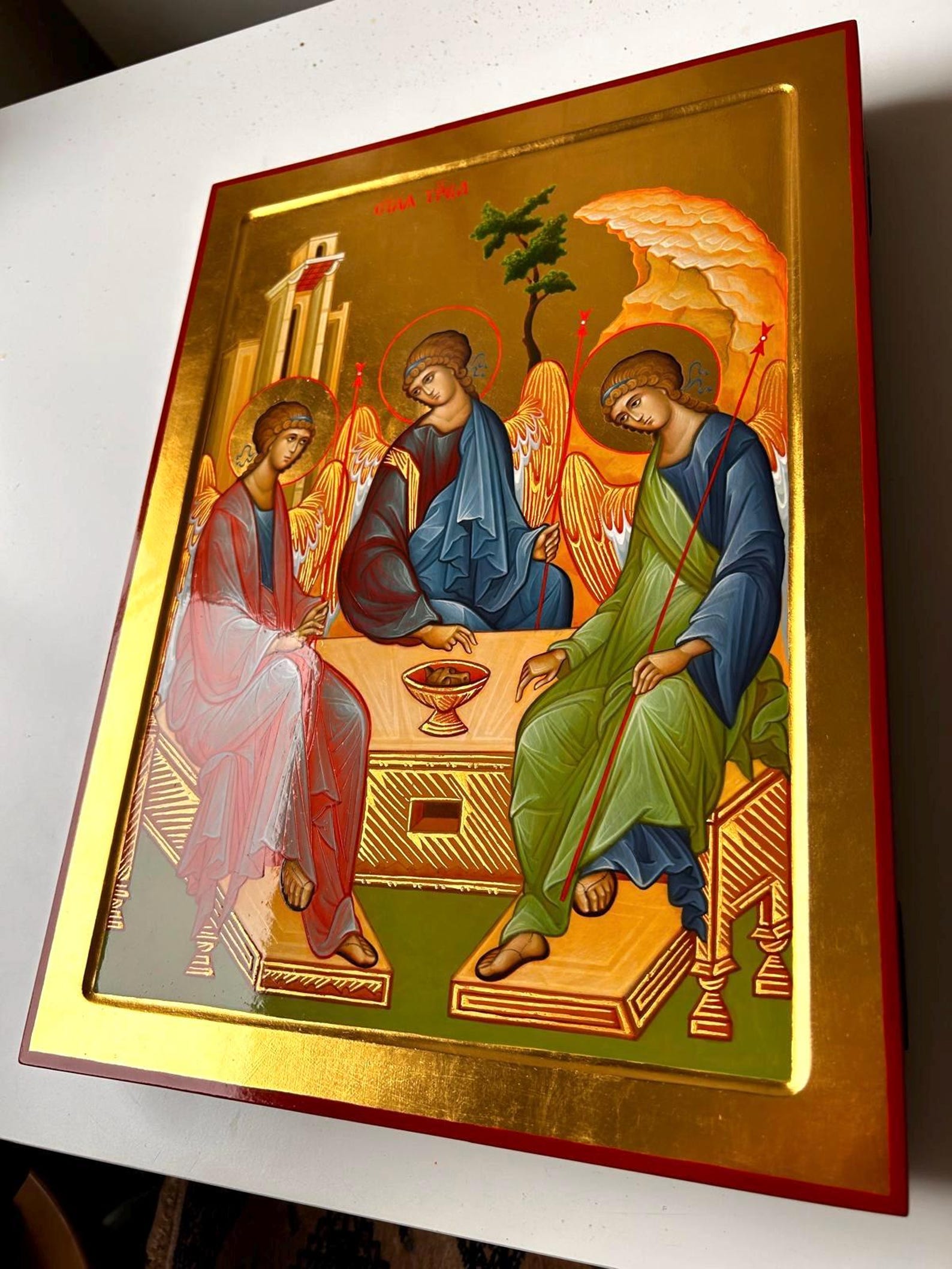Hand Painted Holy Trinity Orthodox Icon: 24K Gold Leaf - Etsy