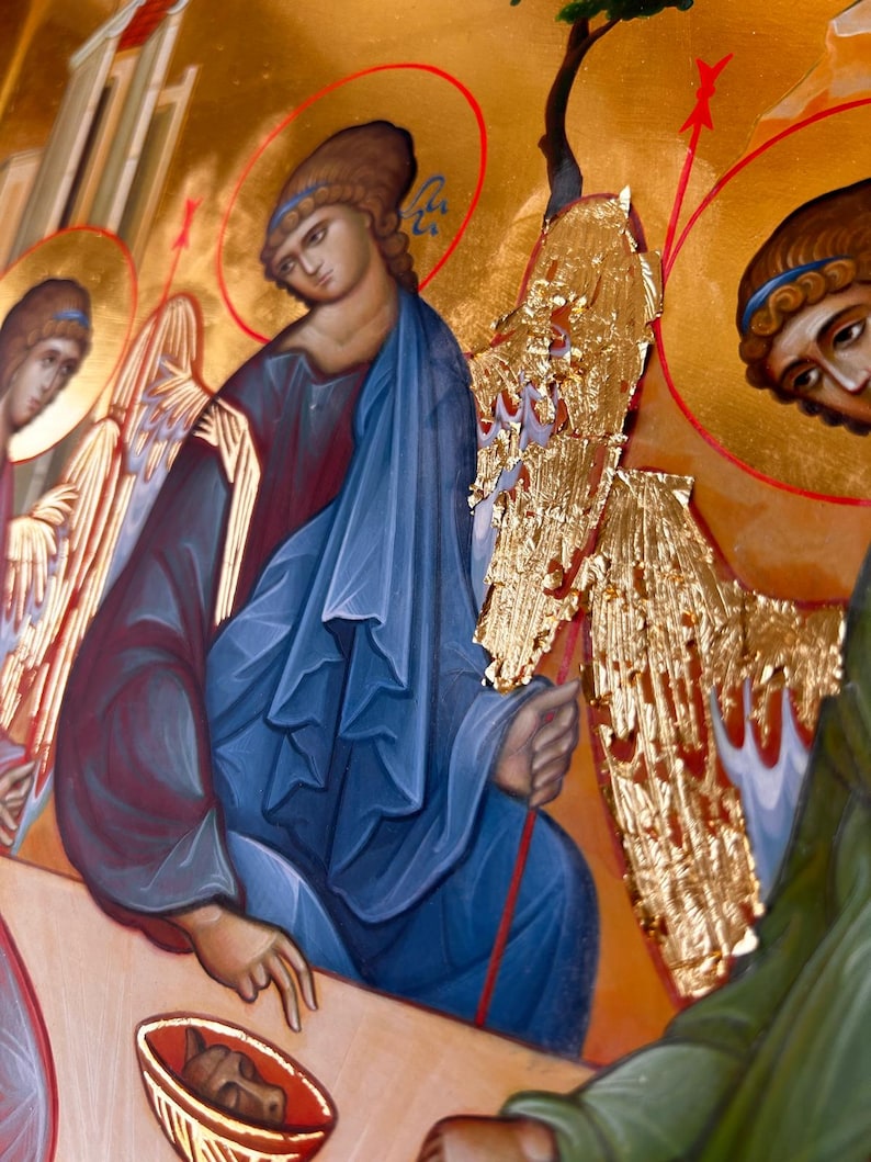 Hand Painted Holy Trinity Orthodox Icon: 24K Gold Leaf - Etsy
