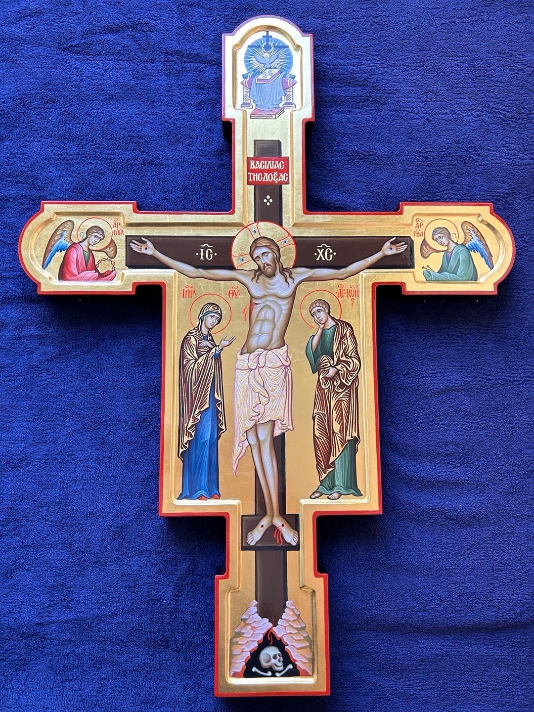 Handcrafted Large Crucifixion Cross With Virgin Mary and Angels ...