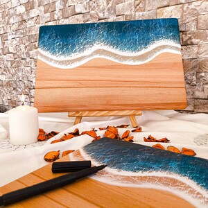 Personalized Wooden Resin Wedding Guest Book Alternative, Modern ...