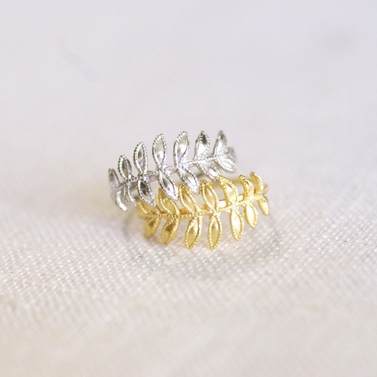Fern Leaf Ring // Silver or Gold Filled . Silver Fern Ring . - Etsy
