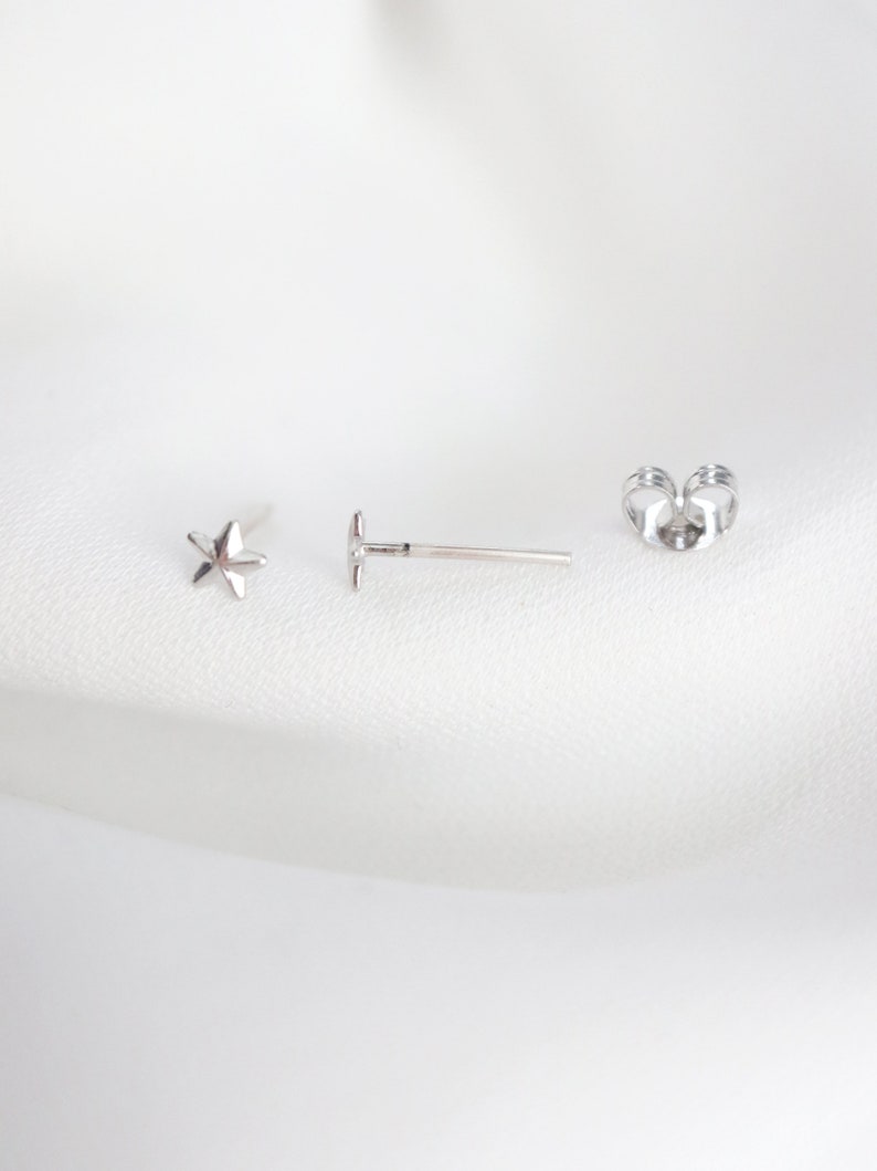 Micro Star Studs // Silver or Gold Filled . Tiny Star Stud Earrings ...