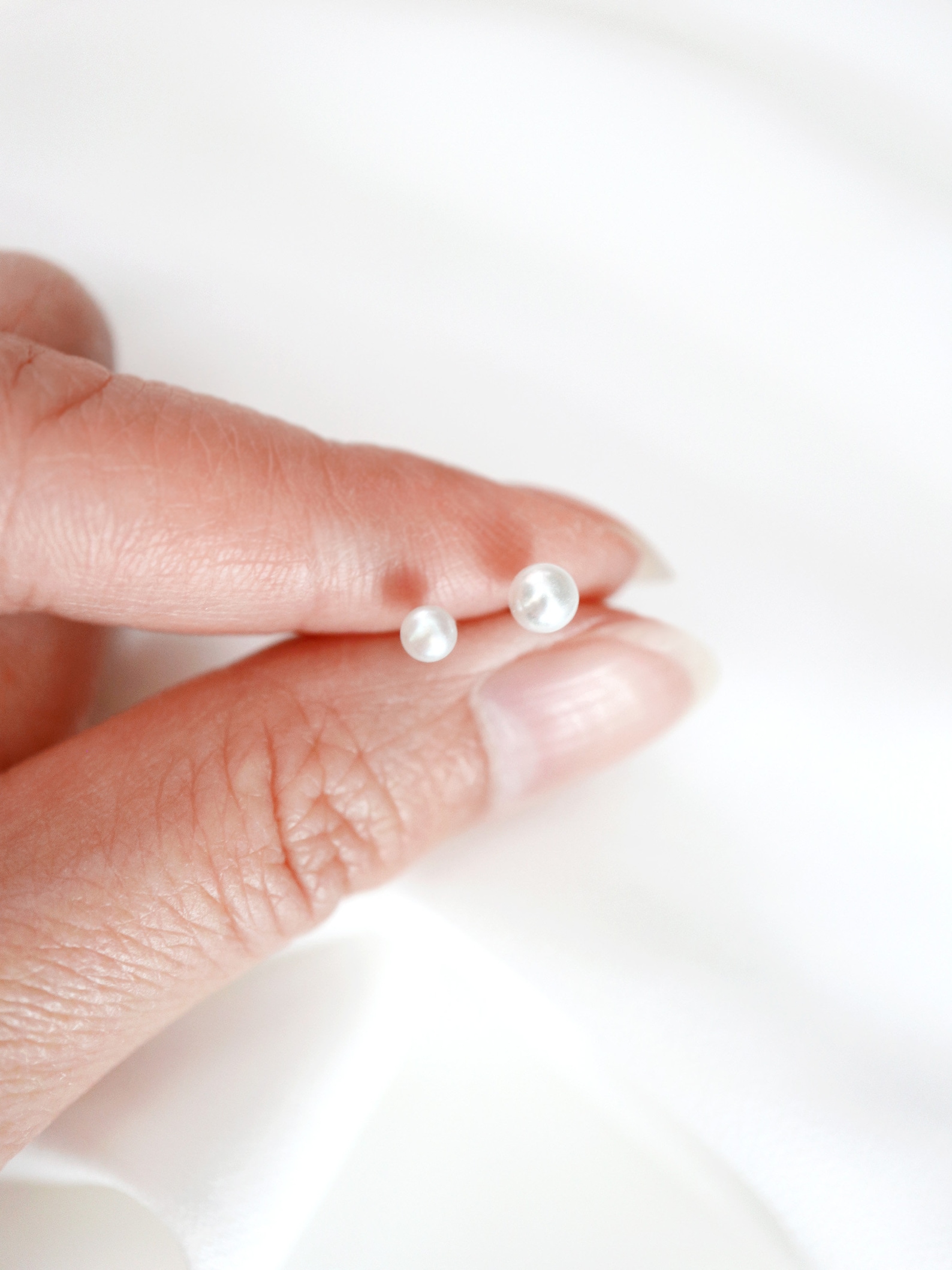 Micro pearl stud earrings // tiny freshwater pearl earrings . | Etsy