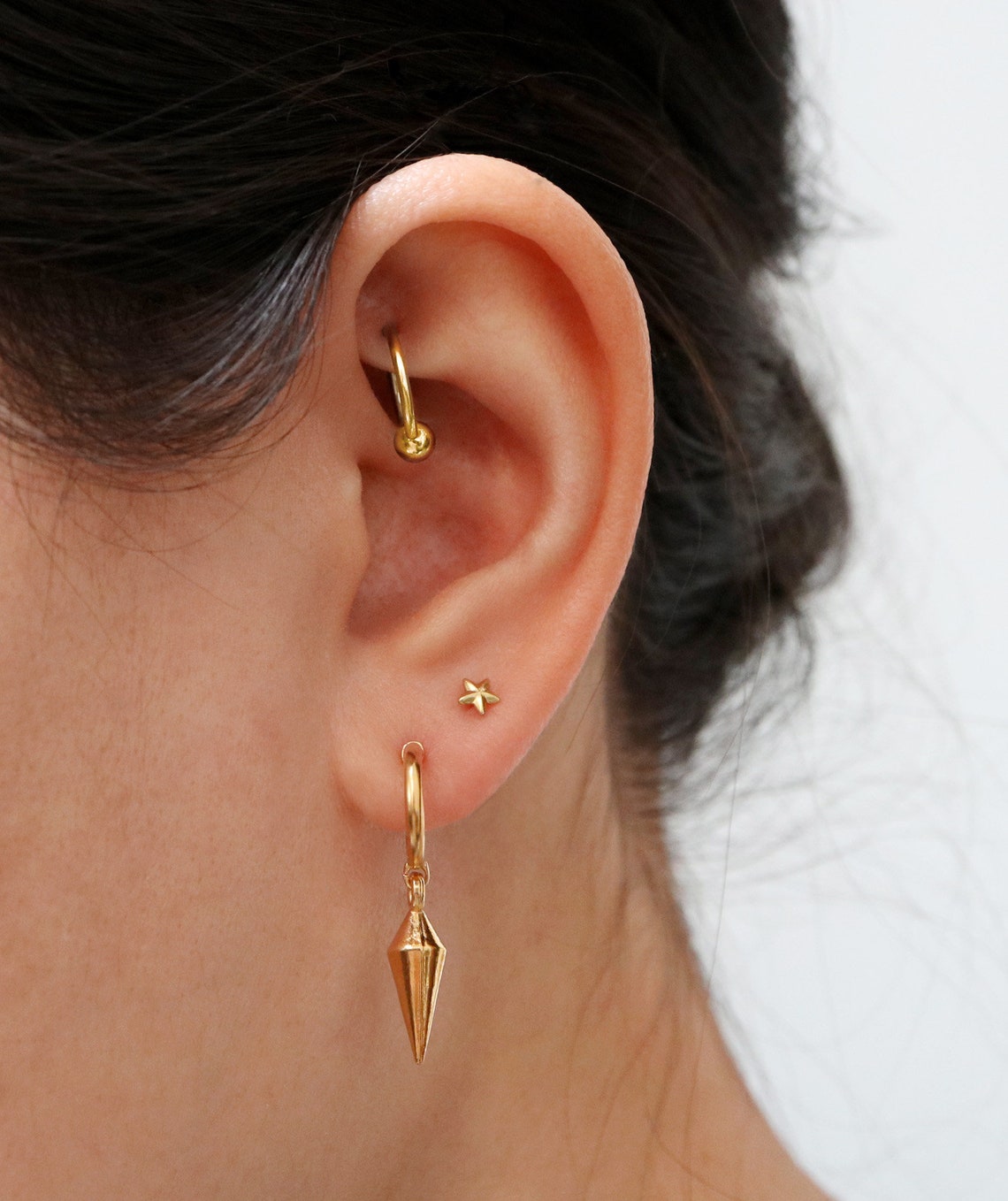 Spike Hoop Earrings // Sterling Silver Spike Earrings . Edgy | Etsy