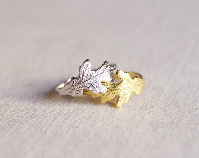Old Oak . Nature Inspired Leaf Ring - Etsy