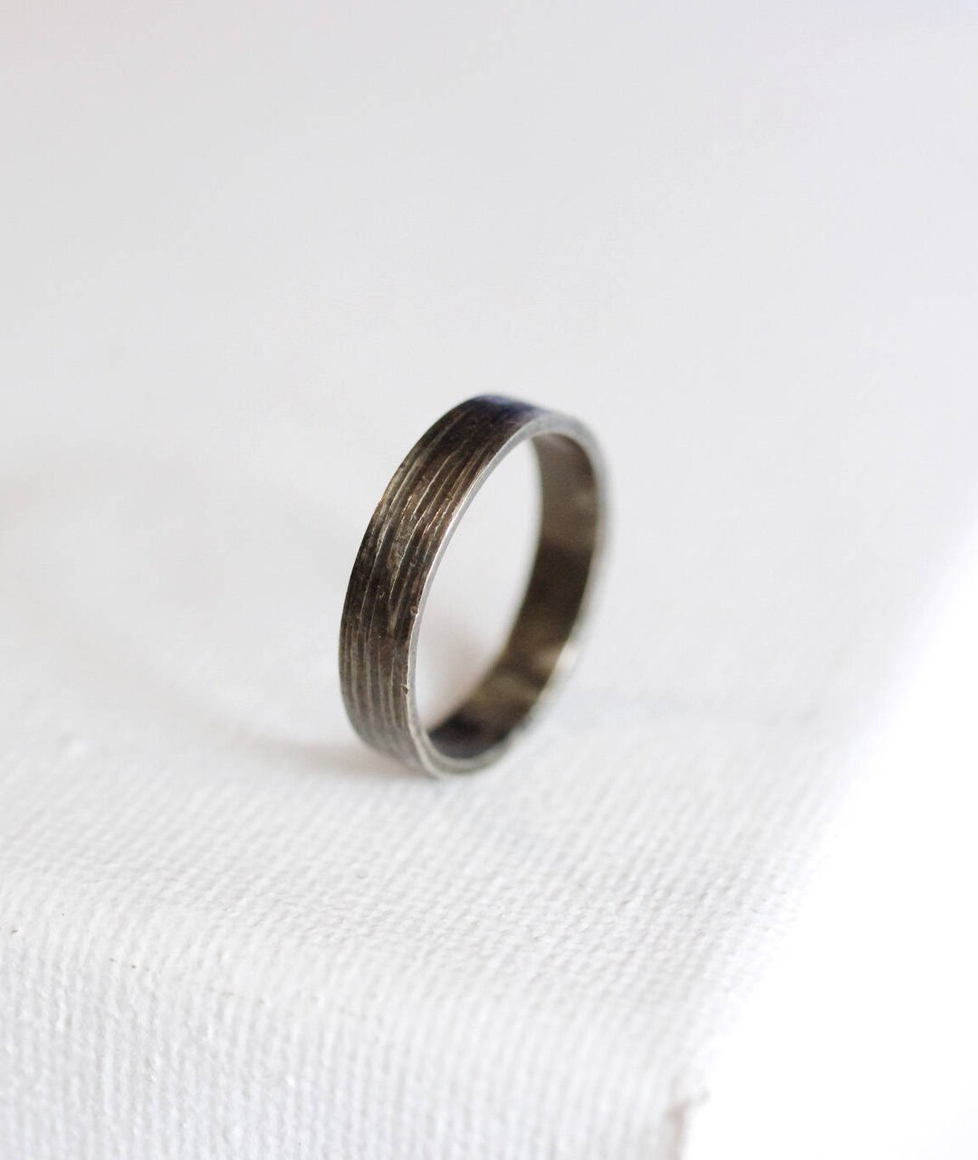 Water Ring . Textured Woodgrain Ring . Minimal Textured Ring . Oxidized ...